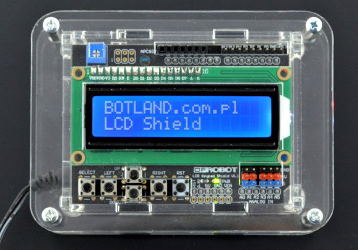 Gehäuse für Arduino Uno mit LCD Keypad Shield v1.1 - transparent ...